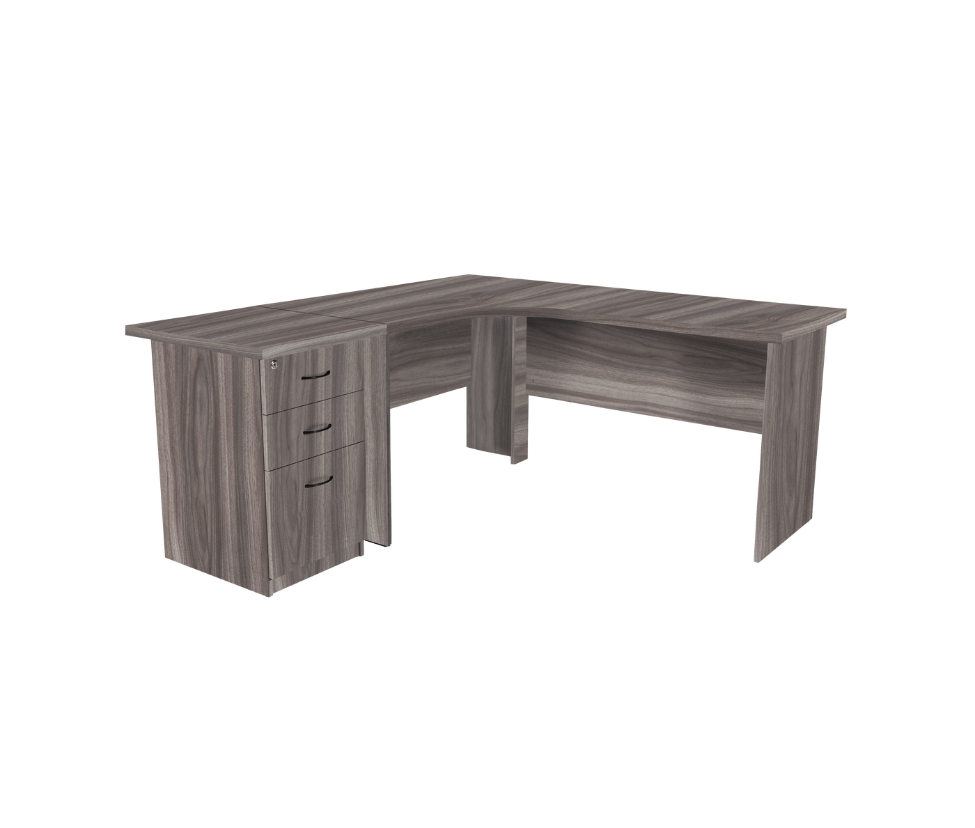 Cluster Workstation with 3 drawers desk height pedestal - Cannero – kowsa-7